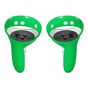 TOMSIN Touch Controller Grip Cover for Oculus Quest 2, Protective Wear-Resistant Full Grips Cover Handle Sleeve(Green)