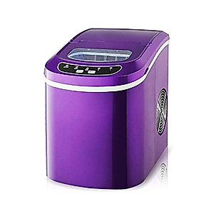 Portable Ice Maker Countertop-Ice Cube Maker Machine Make 33 Lbs (Purple)