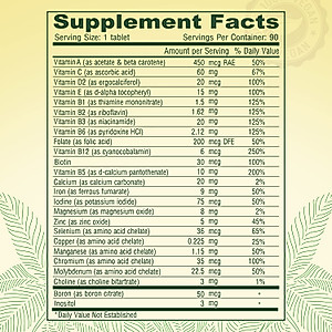 DEVA Tiny Tablets Vegan Multivitamins for Women & Men, Multivitamin with Iron, Mineral Supplement, Vitamin C, Vitamin B Complex, Vitamin B12, Vitamin E, Zinc, Gluten Free, 90 Tablets (Pack of 2)