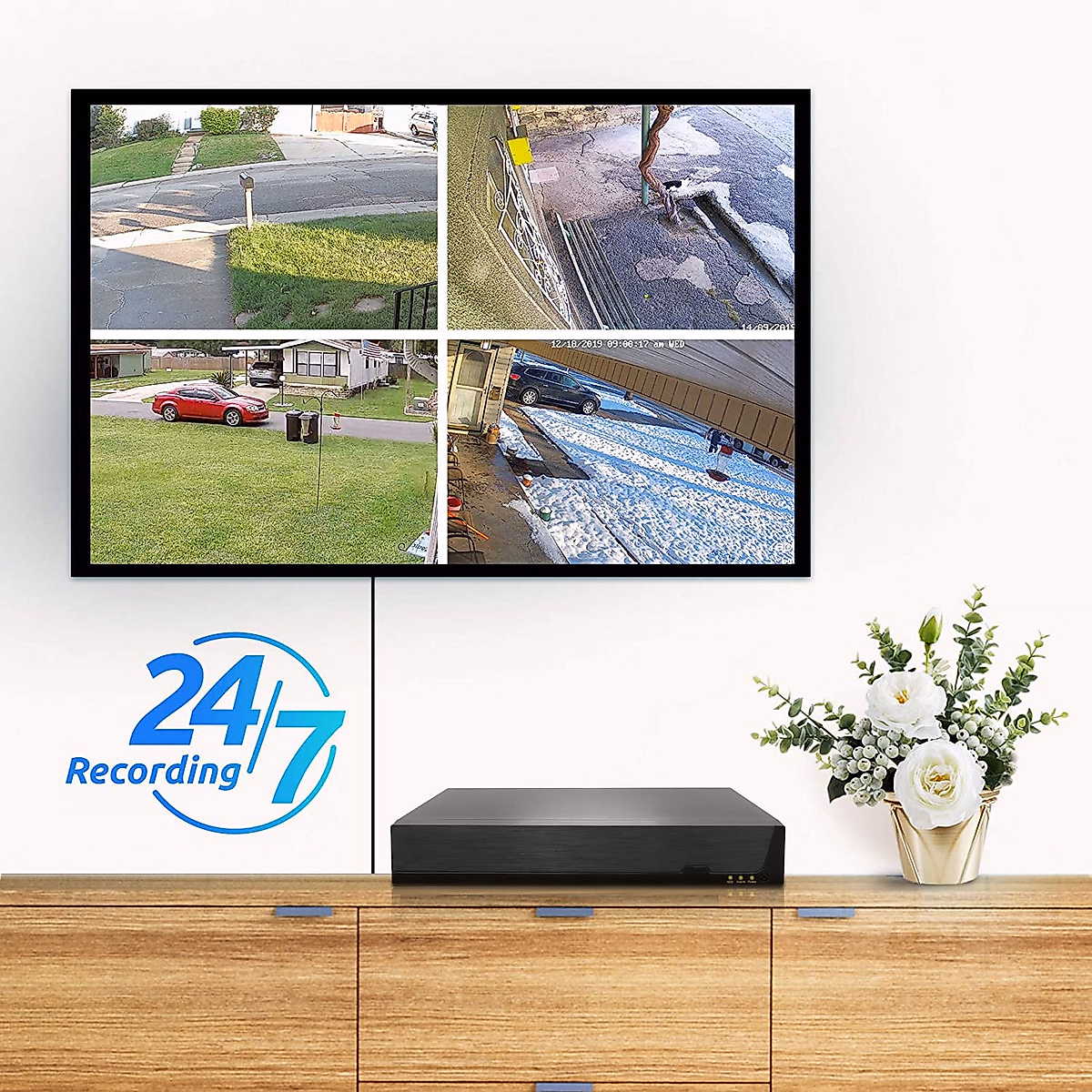 Evtevision 16CH NVR 8MP/5MP/4MP/3MP/1080p Network Video Recorder,Supports up to 16 x 8MP/4K IP Cameras,Smart Human/Vehicle Detection,Remote Access,Hard Drive Not Included