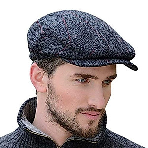 Mucros Weavers Kerry Cap Charcoal Herringbone X-Large