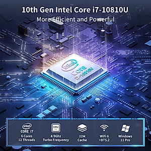 ASBS Mini PC, Intel i7-10810U(6 Cores, Turbo 4.9GHz),Mini Desktop Computer for Business,Gaming,16GB DDR4 512GB SSD(Max 64GB, 8TB),4K Triple Display,WiFi 6,BT5.2 for Office/Study/Home