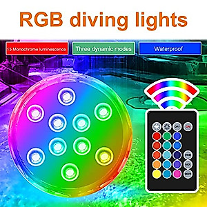 Fish Tank Lamp, 1 Set Fish Tank Lamp Multiple Lighting Modes IP68 Waterproof Remote Control Energy-Saving High Brightness RGB Color Changing Aquarium Fish Tank LED Lamp for Home White