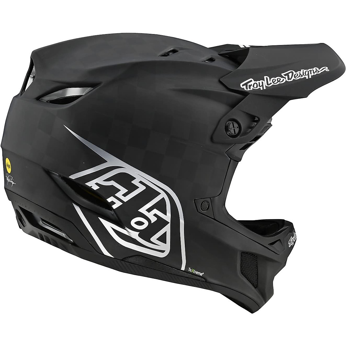 Troy Lee Designs D4 Carbon Full Face Mountain Bike Helmet for Max Ventilation Lightweight MIPS EPP EPS Racing Downhill DH BMX MTB - Adult Men Women - Black/Silver, Medium