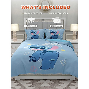 HOMEINNO 2/3pcs Cartoon Duvet Cover Set, Cartoon Room Decor, Soft and Breathable, Cartoon Printed Pattern, Fits Twin Full King Queen Bed, Gifts 02 (Queen - 90 * 90 inches)