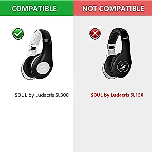 YDYBZB SL300 Ear Pads Ear Cushions Earpads Replacement Compatible with Soul by Ludacris SL300 Noise Canceling Headphones