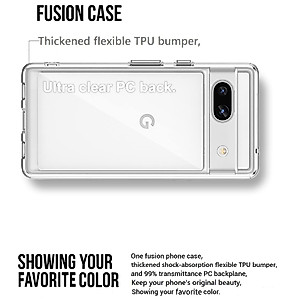 Guarishel for Google Pixel 7a Case: with [Tempered Glass Screen Protector][Built-in 4 Airbags][Not-Yellowing] Military-Grade Shockproof Protective Phone case for Google Pixel 7a, Crystal Clear