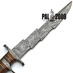 PAL 2000 KNIVES HUN-9157 Handmade Damascus Steel 15 Inches Knife With Sheath Twist Pattern