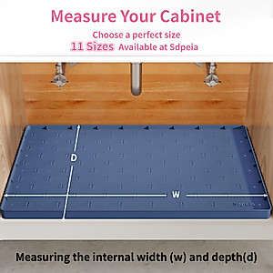 Sdpeia Under Sink Mat for [34" x 22"] Cabinet, Upgraded Silicone Waterproof Mat Kitchen Cabinet Liner Cabinet Protector Kitchen Organizers and Storage