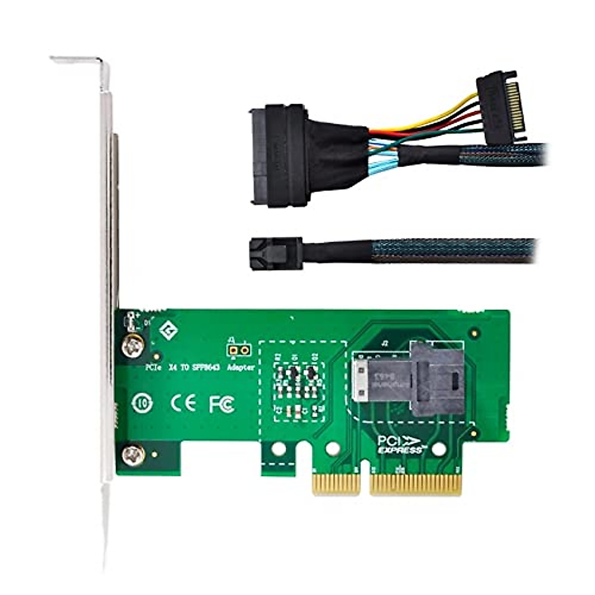 NFHK PCI-E 3.0 4.0 to SFF-8643 Card Adapter and U.2 U2 SFF-8639 NVME PCIe SSD Cable for Mainboard SSD