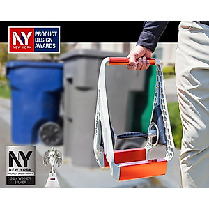 HANDLEFLEX Silver Limited Edition | Effortless & Hygienic Trash Bin Handle for Garbage Can | Trash Lid Lock for Wildlife Animals Opossums & Raccoons | Reduces Trash Weight