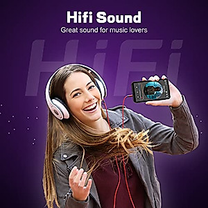 MP3 Player with Bluetooth 5.0, 4.0" Full Touch Screen Lossless Digital Audio Player with Speaker and Dual 3.5mm Port, Portable HiFi MP3/MP4 Music Player with FM Radio/Recorder/Video/Photo,Up to 256GB