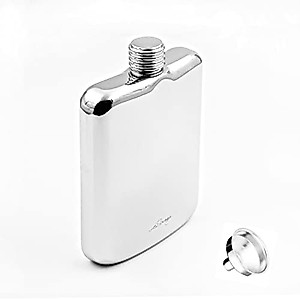 iSavage 6oz Hip Flask Square Shape 18/8 Stainless Steel Mirror Finishing with a Funnel-YM116