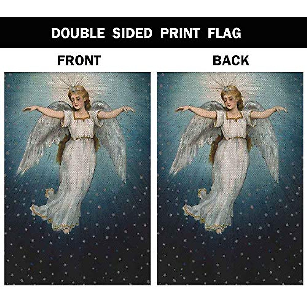 AOYEGO Angel Flying Garden Flag Small Vertical Double Sided 12.5 x 18 Inch Christmas in a Starry Night Sky Burlap Yard Outdoor Decor