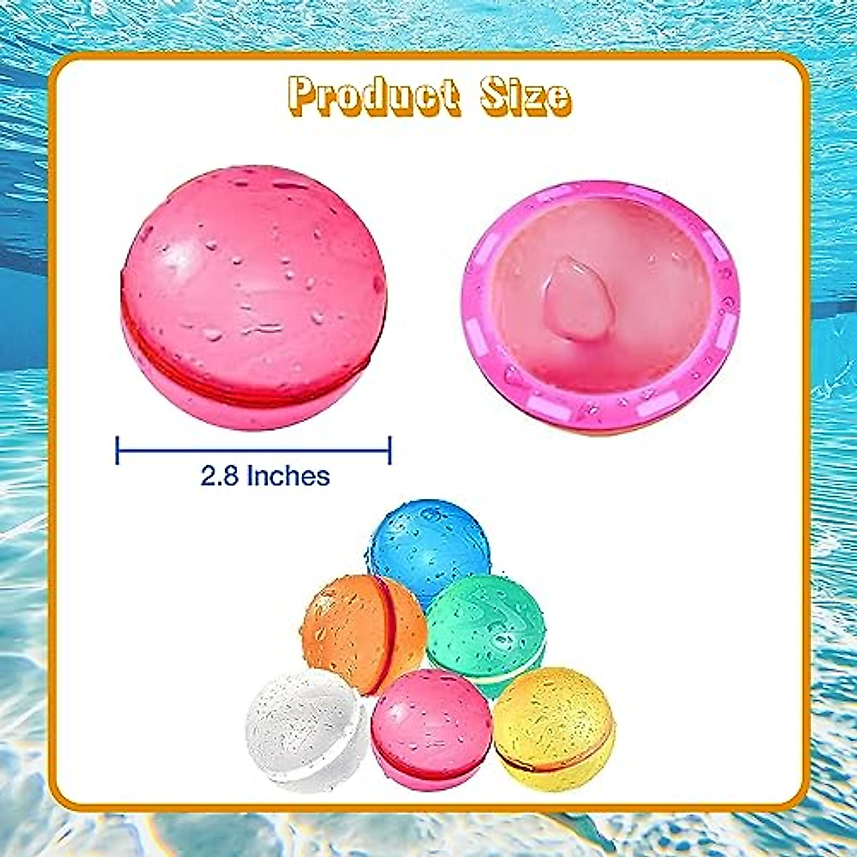 CALLIDUS Reusable Water Balloons, Latex-Free Silicone Water Bomb with Mesh Bag, Self-Sealing Water Bomb for Kids and Adults, Outdoor Activities Water Games, Popular Pool Toys (6 Pack)