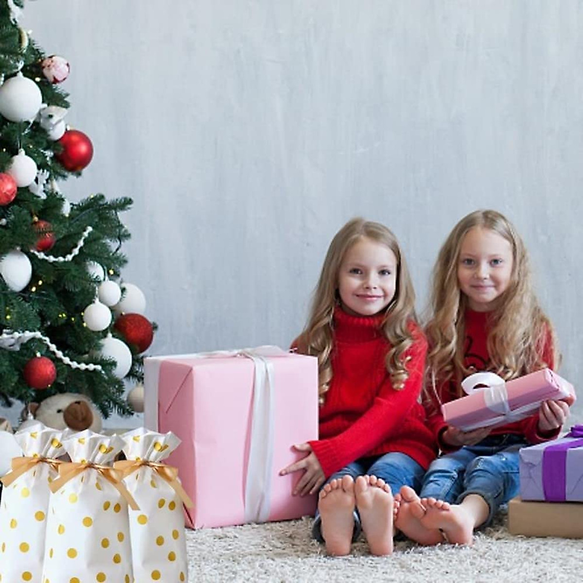 DKAOVH Plastic Drawstring Gift Bags, Candy Bags, Treat Bags, Cookie Bags, Party Favor Gift Wrapping(30 Pack)