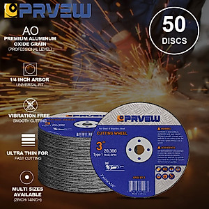 PRVEW 25-Pack 6 Inch Cut Off Wheels,6"x0.045"x7/8"Cutting Wheels, Angle Grinder Cutting Disc General Purpose Cut-Off Wheel(6-Inch)