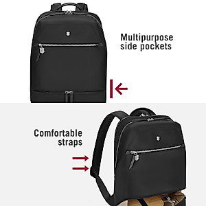 Victorinox Victoria Signature Deluxe Backpack - Professional Laptop Backpack for Women - Holds Computer & Tablet - Includes Clutch - 18 Liters, Black