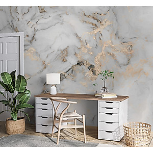 Murwall Art Wallpaper Gold Marble Wallpaper Scandinavian White Gray Smoke Wallpapers Minimalist Wall Murals