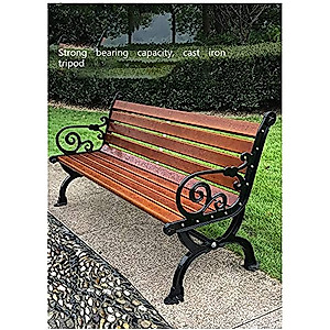 Garden Benches , Patio Bench Park Bench Outdoor Conversation Couch, Outdoor Solid Wood Garden Bench, Anti- Corrosion Wood Cast Iron Frame Park Bench, Outdoor Porch Decorative Terrace Bench (Size : 120