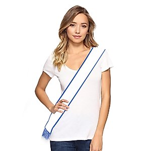 Birthday Sash Prom Queen Sash White Sash with Blue Tassels Party Supplies Birthday Girl Sash Bride to Be Sash Mom to Be Sash Birthday Queen Sash Bachelorette Sash Bride Sash for Birthday, Mothers Day