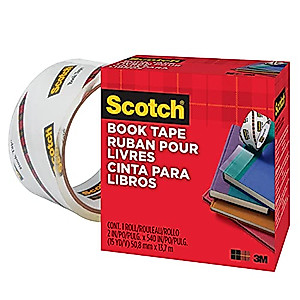 Scotch Book Tape, 2 in x 540 in, Excellent for Repairing, Reinforcing Protecting, and Covering (845)