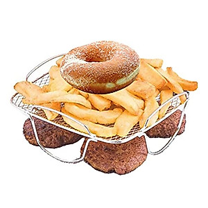 Air Fryer Rack Air Fryer Accessories Set Air Fryer Rack for Air Fryer 304 Stainless Steel Food Dehydrator Rack Toast Rack Grill, Airfryer Accessories, Fryer Basket