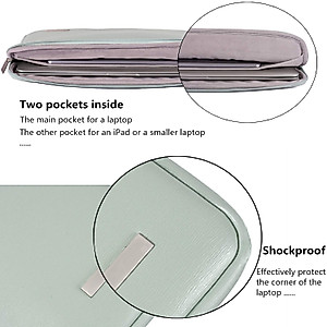 15 Inch PU Leather Laptop Sleeve Bag Padded Frosted Protective Notebook Computer Case Cover for MacBook Pro MacBook Air Chromebook Acer Dell HP Samsung Sony (Light Purple)