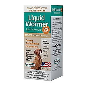Durvet 2251171 Wormer-Double Strength Liquid Dog