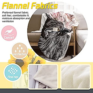Highland Cattle Scottish Cow Soft Throw Blanket All Season Microplush Thick Warm Blankets Tufted Fuzzy Flannel Throws Blanket for Bed Sofa Couch 60"x50"