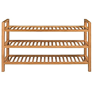 vidaXL Shoe Rack with 3 Shelves Solid Oak Wood 39.4"x10.6"x23.4"