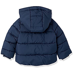 Amazon Essentials Baby Boys' Heavyweight Hooded Puffer Jacket, Navy, 18 Months