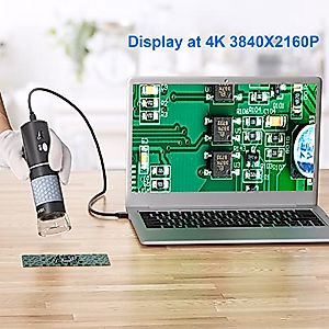 Bysameyee 4K WiFi Digital Microscope, 50-1000X USB Handheld Microscope Camera Magnifier, Phone Wireless Microscope Inspection Endoscope Compatible for iPhone Android Phone Windows Mac PC