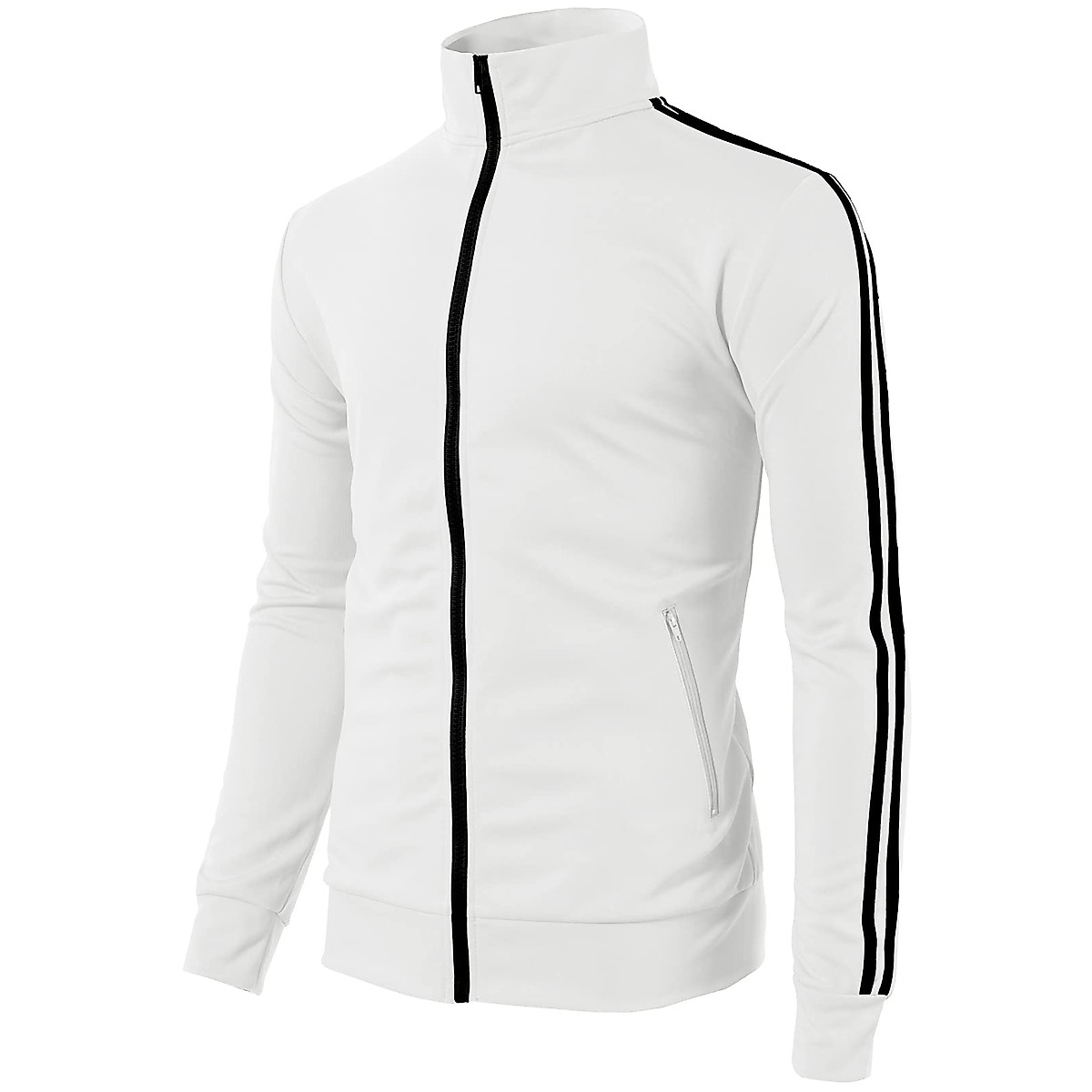 H2H Men's Essentials Warm-Up tripes Track Top IVORY US 3XL/Asia 4XL (CMOJA0103)