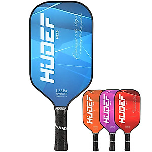HUDEF HB 2.0 Purple+ Blue Pickleball Paddles, Lightweight Graphite Carbon Fiber Face Racquet Rackets Elongated Racket,Honeycomb Core,Cushion Comfort Grip USAPA Approved