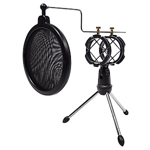 Rockville (2) Dynamic Podcasting Podcast Microphones+Stands+Pop Filters+Cables