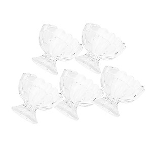 Yardwe 5pcs Pudding Glass Clear Coffee Cups with Lids Measuring Cup Glass Beer Can Glass Salad Bowl Trifle Bowl Decorativ Dessert Cups Drinks Cup Juice Cup Classic Pudding Cup Glass Food