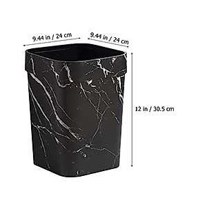 Cabilock Uncovered Trash Can Creative Marble Garbage Can Paper Waste Basket Dustbin Pen Pencil Desktop Storage Organizer for Home Kitchen Bathroom Office