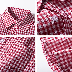 Yilaku Toddler Boys Dress Clothes Formal Wedding Outfits Suspender + Bow Tie + Shirt + Pants 4Piece Infant Gentleman Suits (2T-3T,Plaid Red)