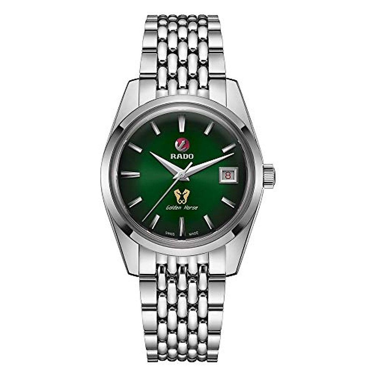 Rado Golden Horse Swiss Automatic Watch with Stainless Steel Strap, Silver, 21 (Model: R33930313), Green