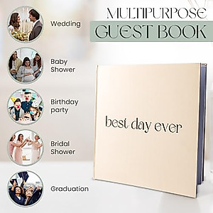 Wedding Guest Book - Polaroid Guest Book for Wedding Reception. A Hardcover Blank Guest Book for Signing. Gift Ready as a Baby Shower Guest Book or Graduation Guest Book with Styled Gift Box & Card.