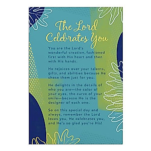 DaySpring - Celebrating You Birthday- King James Version- 4 Design Assortment with Scripture - 12 Geometric Botanical Boxed Cards & Envelopes (J5127)