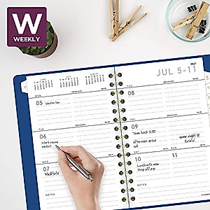 Academic Planner 2021-2022, AT-A-GLANCE Weekly & Monthly Book Planner, 5" x 8", Small, for School, Teacher, Student, Contempo, Classic Blue (70101X20)