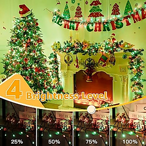 Ollny Cluster Lights for Christmas Tree, 600LED 30ft Red and Green Christmas Lights Outdoor 8 Modes Timer Remote, Waterproof String Lights for Indoor Outside Garland Xmas Decorations