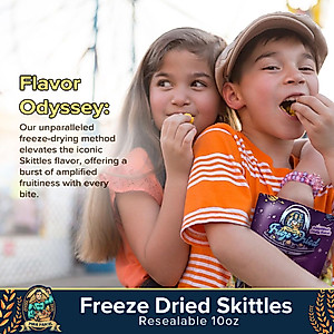 10 oz Freeze Dried Skittles Resealable Skittles Bag Crunchy Skittles Amplified Fruity Burst Freeze-Dried Candy Skittles Mix-ins Fruity Burst Candy Skittles Treats Dried Skittles (3 Pack)