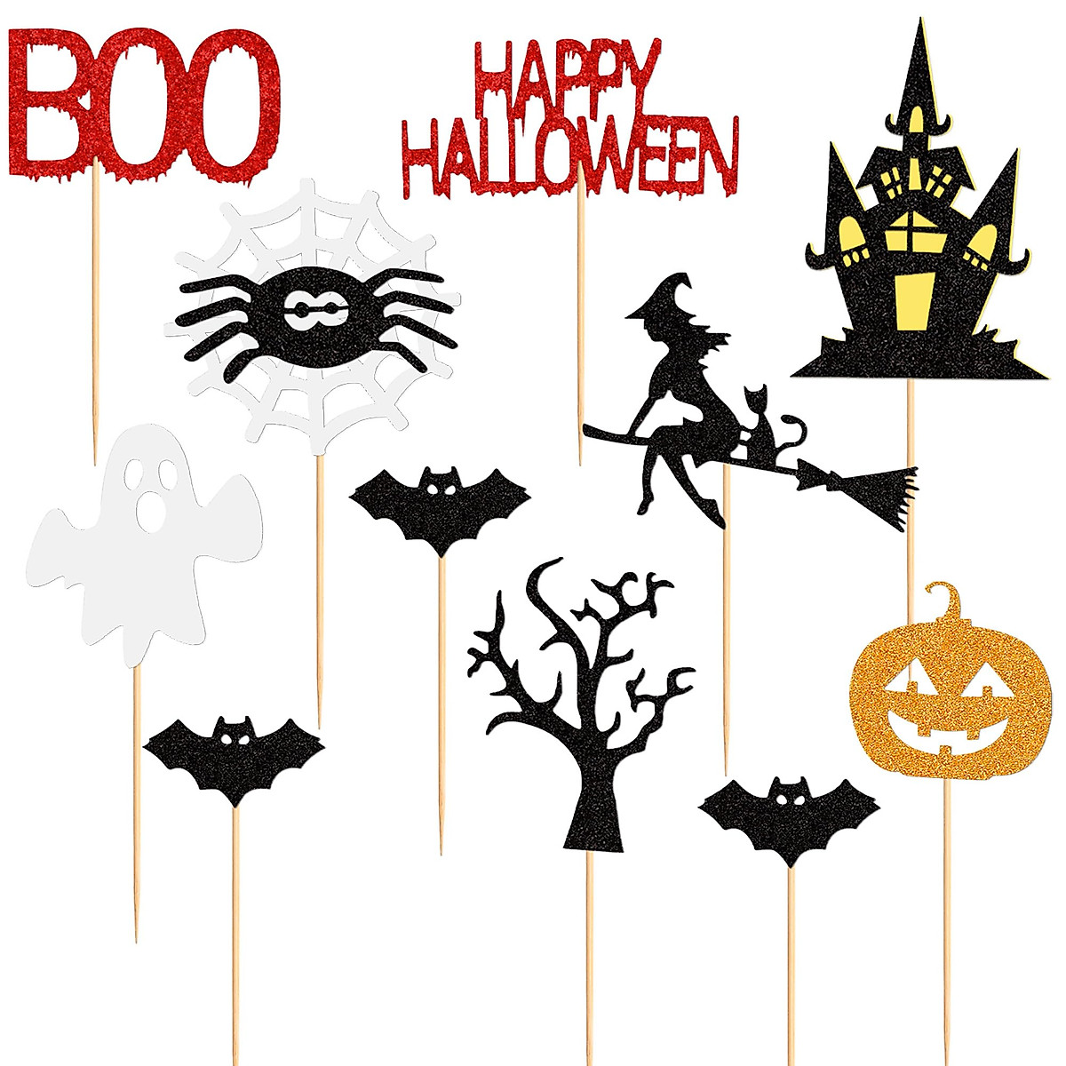 33 pcs Halloween Cake Topper Cupcake topper Haunted House Cake Topper Halloween Cake Decoration Ghost Cake Decoration Pumpkin Cupcake Decoration for Wizard Party Ghost Party Spider Party (33 pcs)