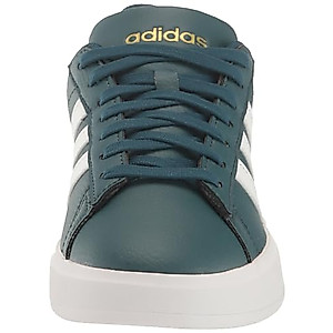 adidas Women's Grand Court Cloudfoam Lifestyle Comfort Sneaker, Arctic Night/White/Gold Metallic, 10