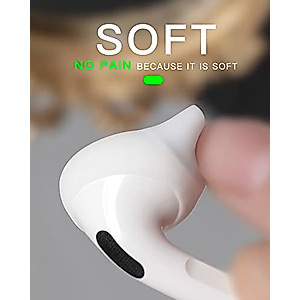 Brujula 3 Pairs AirPods Pro Ear Tips Ear Hooks Covers, Reduce Pain, Silicone Accessories, Anti-Slip Replacement Ear Tips, Fit in The Charging Case (S)