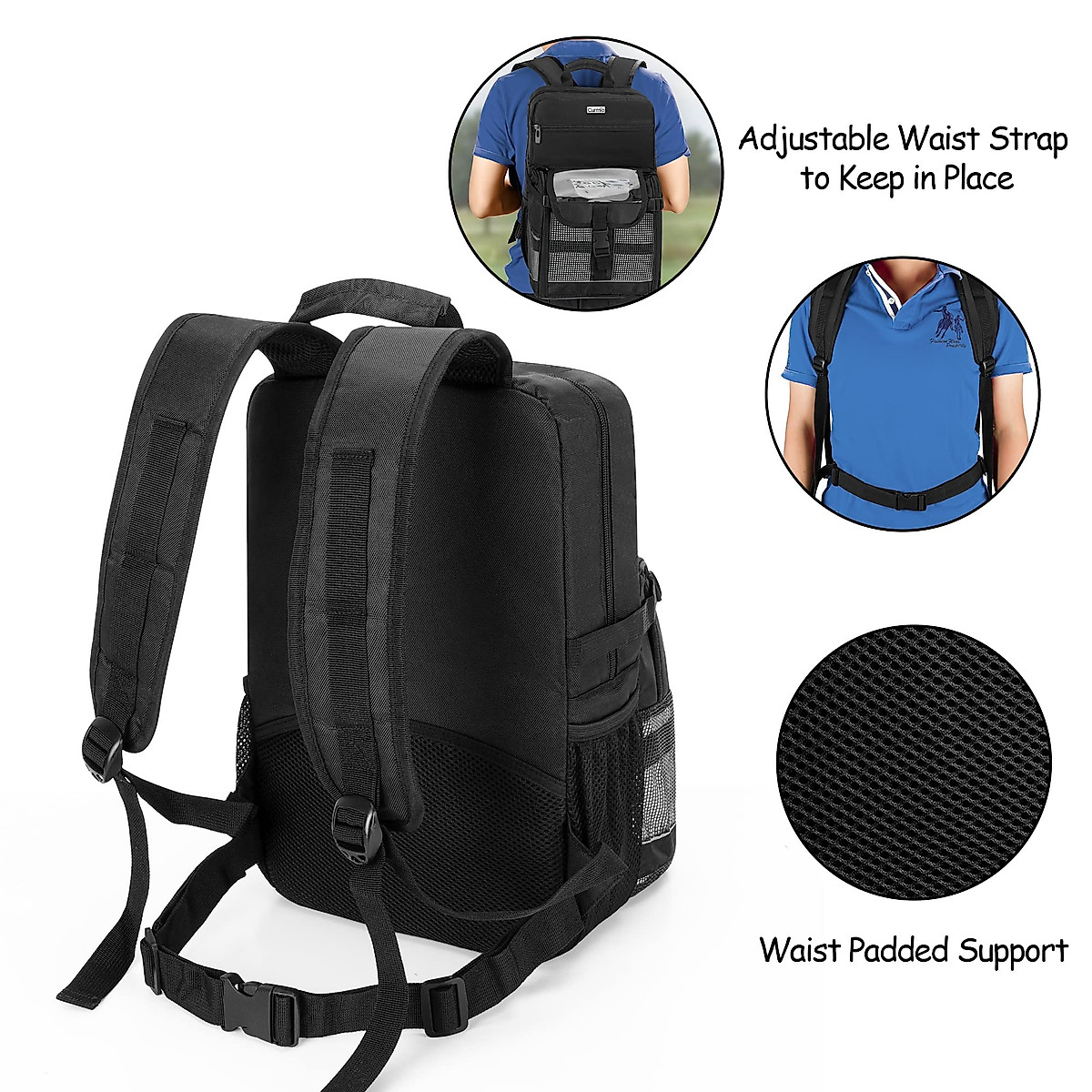 CURMIO Travel Backpack Compatible with Inogen, OxyGo and Caire Units, Portable Oxygen Concentrator Bag with Storage Compartment, Bags Only