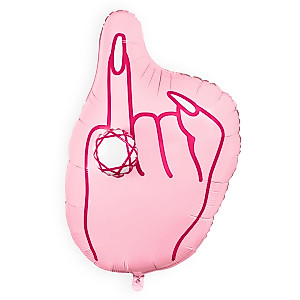 xo, Fetti Bachelorette Party Decorations 3D Ring Finger Balloon - 1 pc, 40 inch, XL | Bride to Be, Engagement Party Supplies, Bridesmaid Favor, Bridal Photo Booth